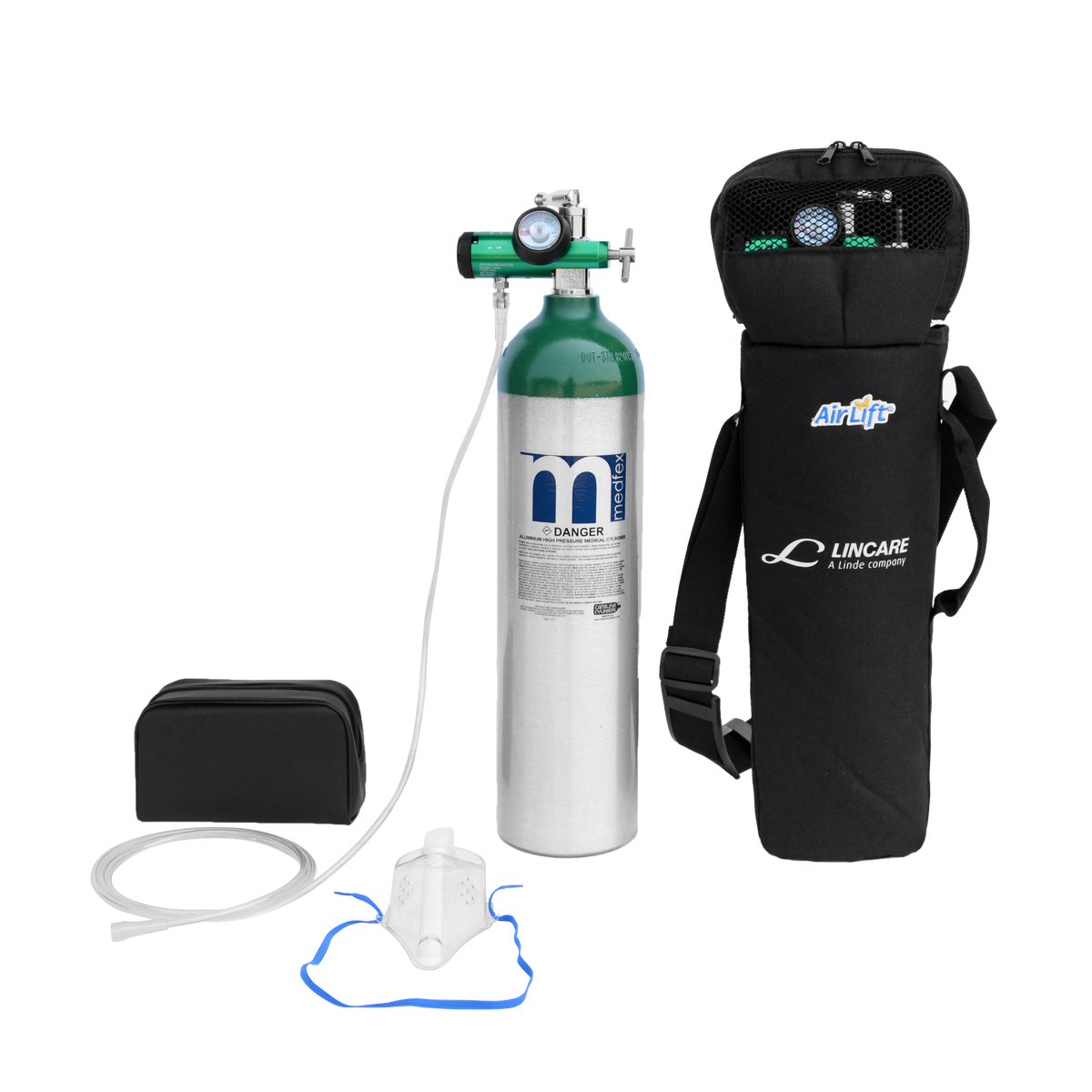 Oxygen Tank D Size, Complete Set for Travel USA Made – Direct Aid